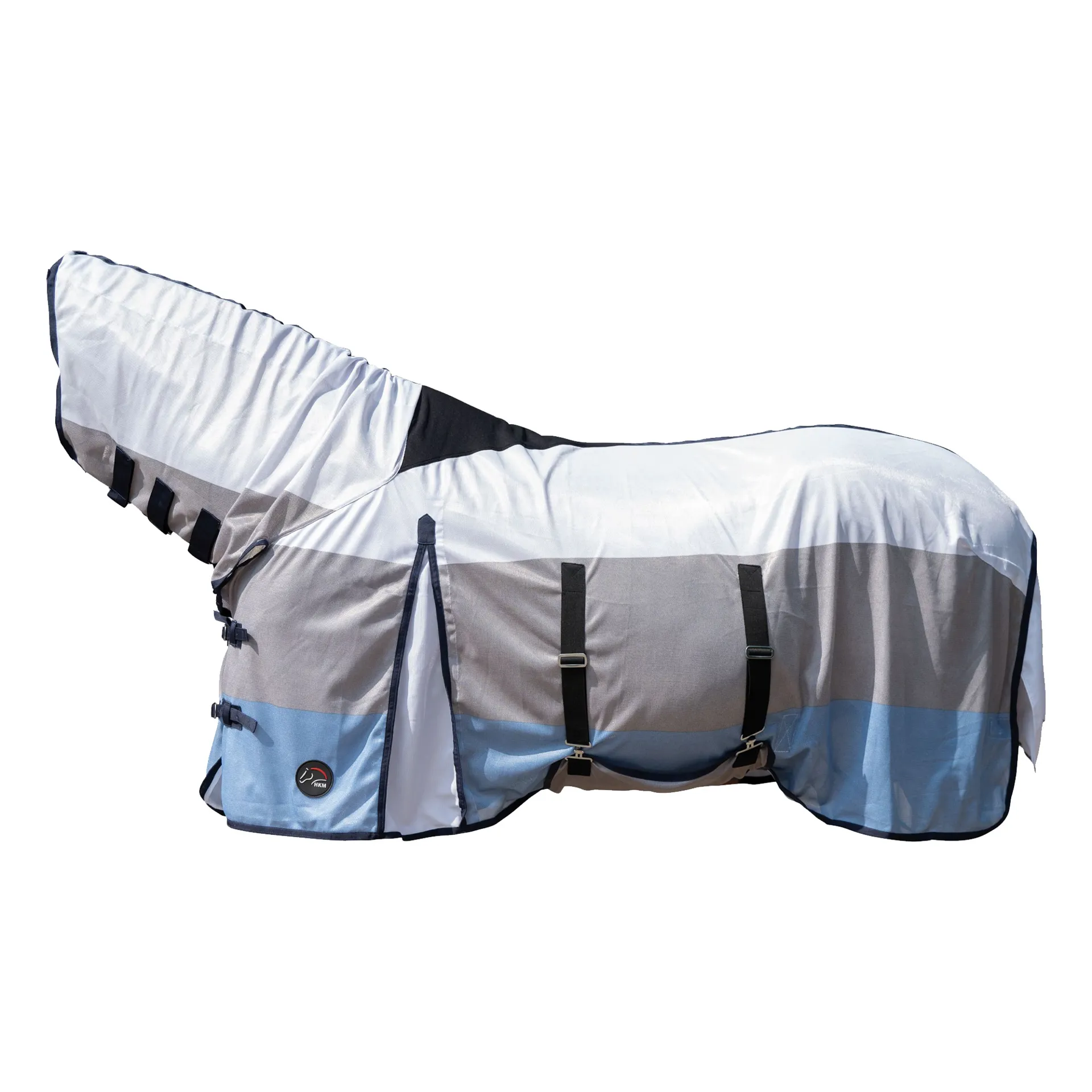 HKM Fly Rug with Neck - Blue/White/Grey