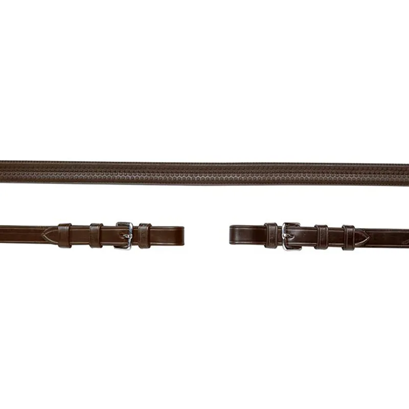 Schockemohle Rubber Reins Hook and Stud - Brown