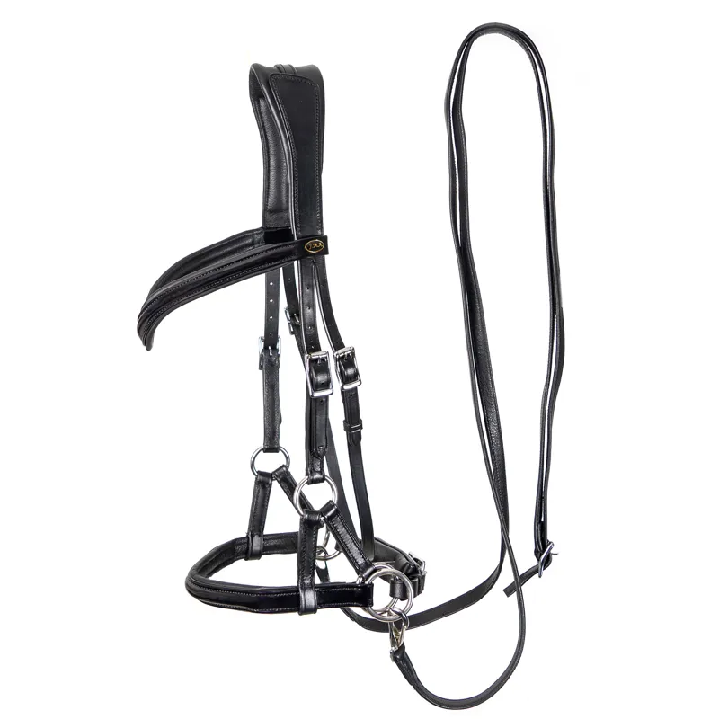 F.R.A Isabel Sidepull Bridle - Black/Glossy
