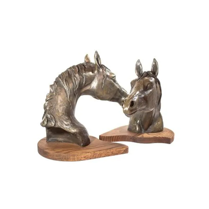 Oriele Bronze Pair of Horse Heads