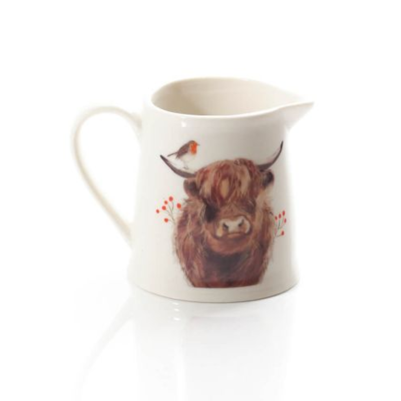 Langs Frosted Highland Cow Milk Jug