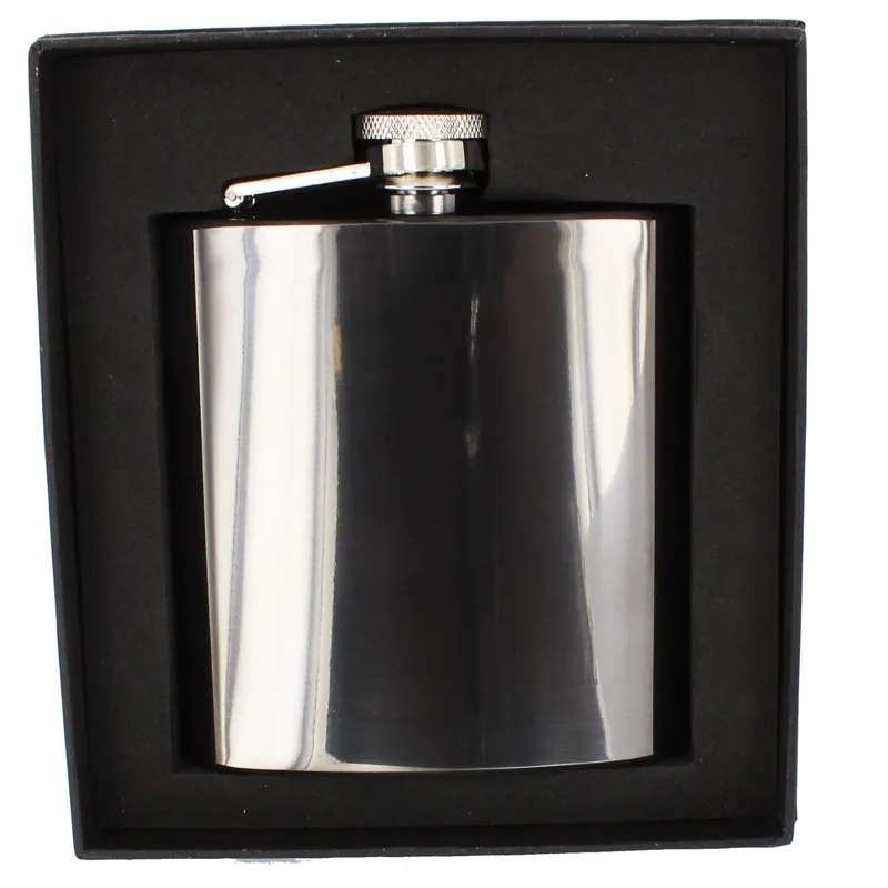 Sarome 6oz Polished Gunmetal Plated Flask