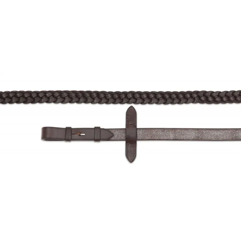 Velociti GARA Plaited Leather Reins - Havana